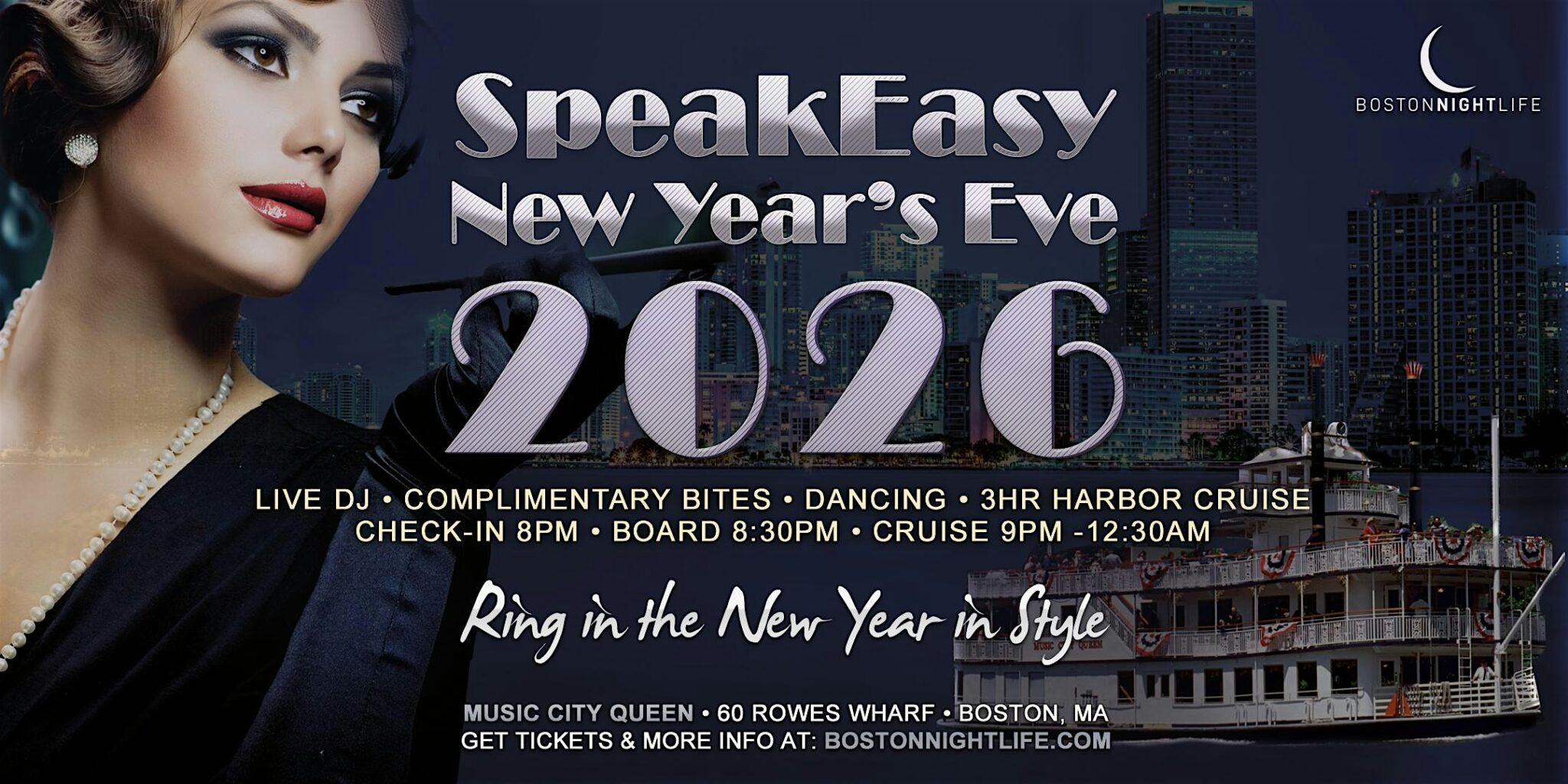 Boston New Year’s Eve Party 2026 – Speakeasy Cruise – Pier Pressure