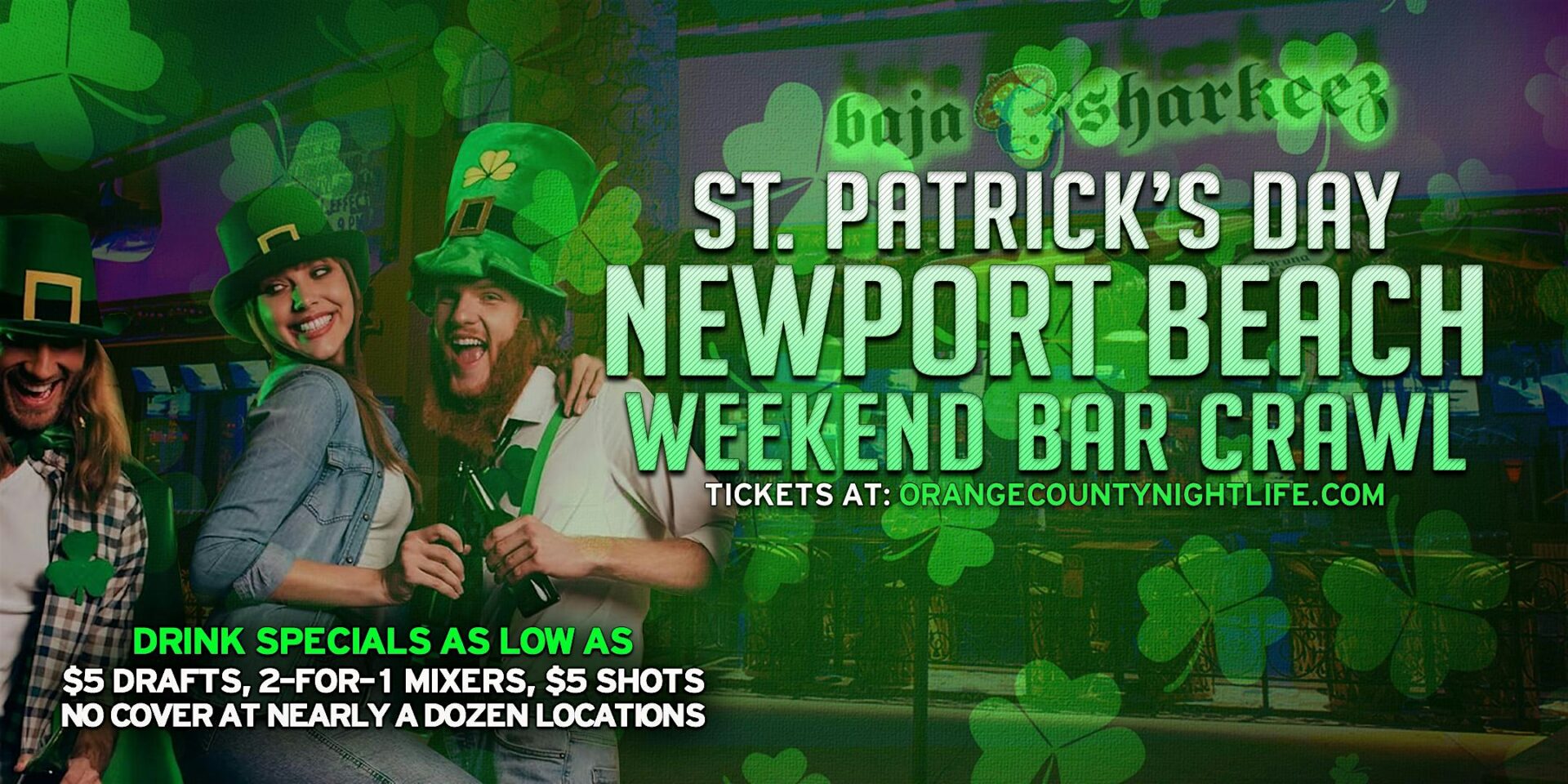 Newport Beach St Patrick’s Day Weekend Bar Crawl Party – Pier Pressure