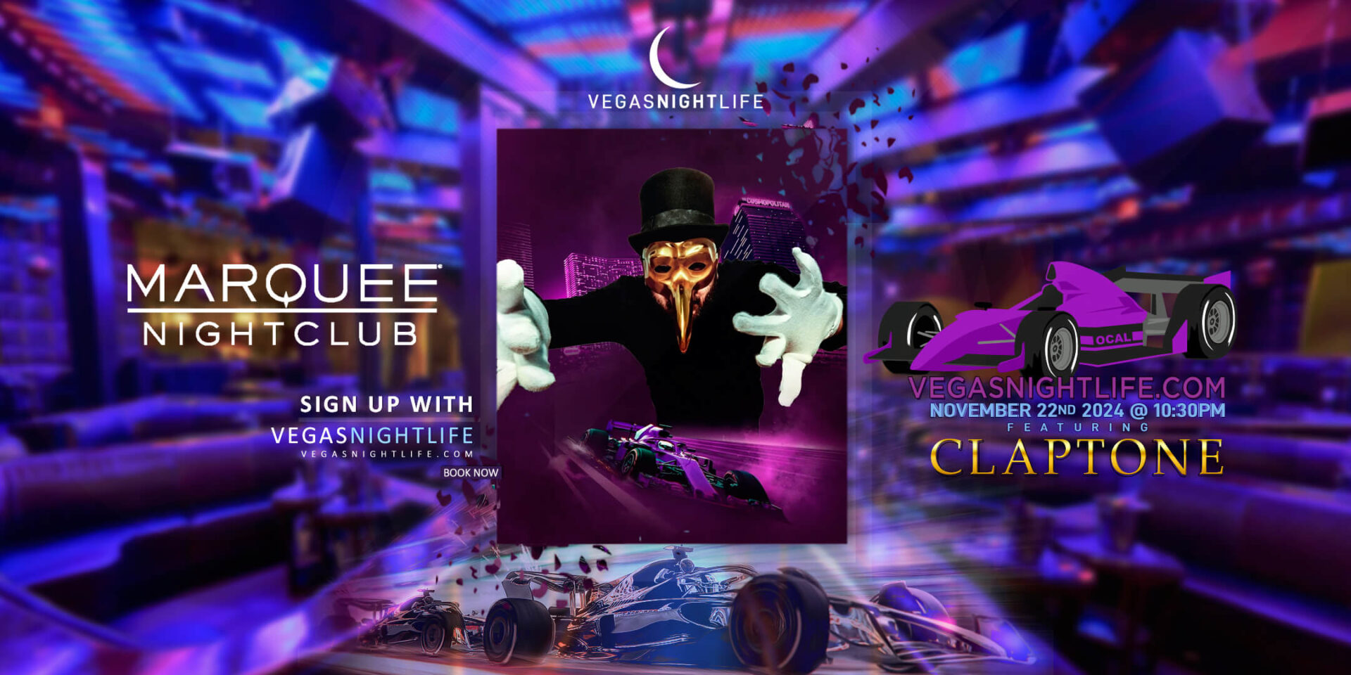 Claptone | Las Vegas Race Weekend Friday Party | Marquee Nightclub ...