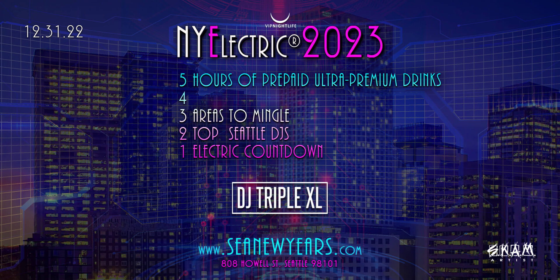 Seattle New Year’s Eve Countdown Party | NYElectric 2023 – Pier Pressure