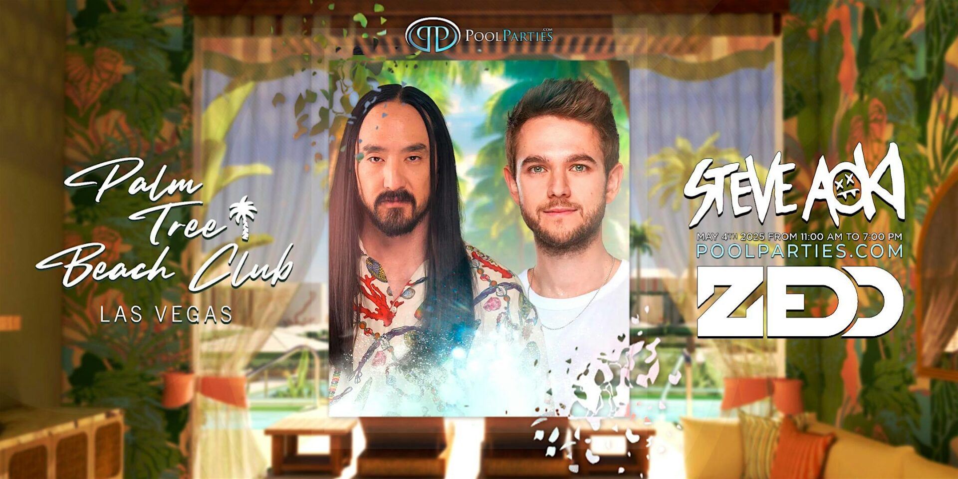 Steve Aoki & Zedd | Grand Opening Party | Palm Tree Beach Club – Pier ...