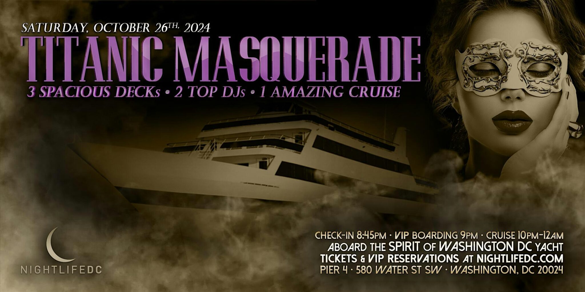 Titanic Masquerade DC Halloween Party Cruise – Pier Pressure